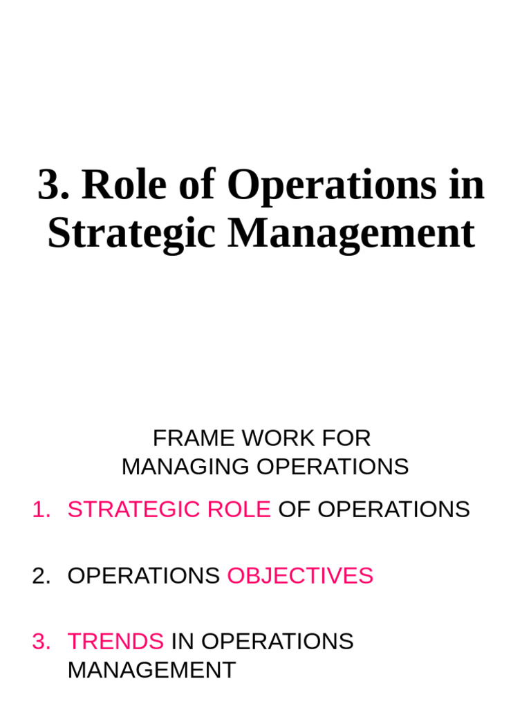 Role of Operations in Strategic Management | PDF | Strategic Management ...