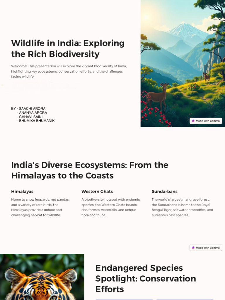 India's Wildlife Biodiversity Overview | PDF | Conservation Biology ...
