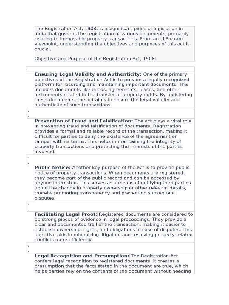 The Registration Act | PDF | Deed | Mortgage Law