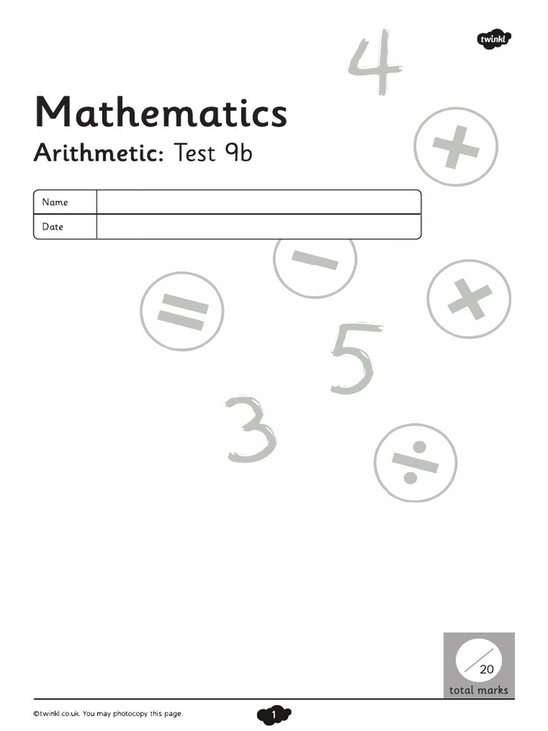 Arithmetic Paper 9b | PDF