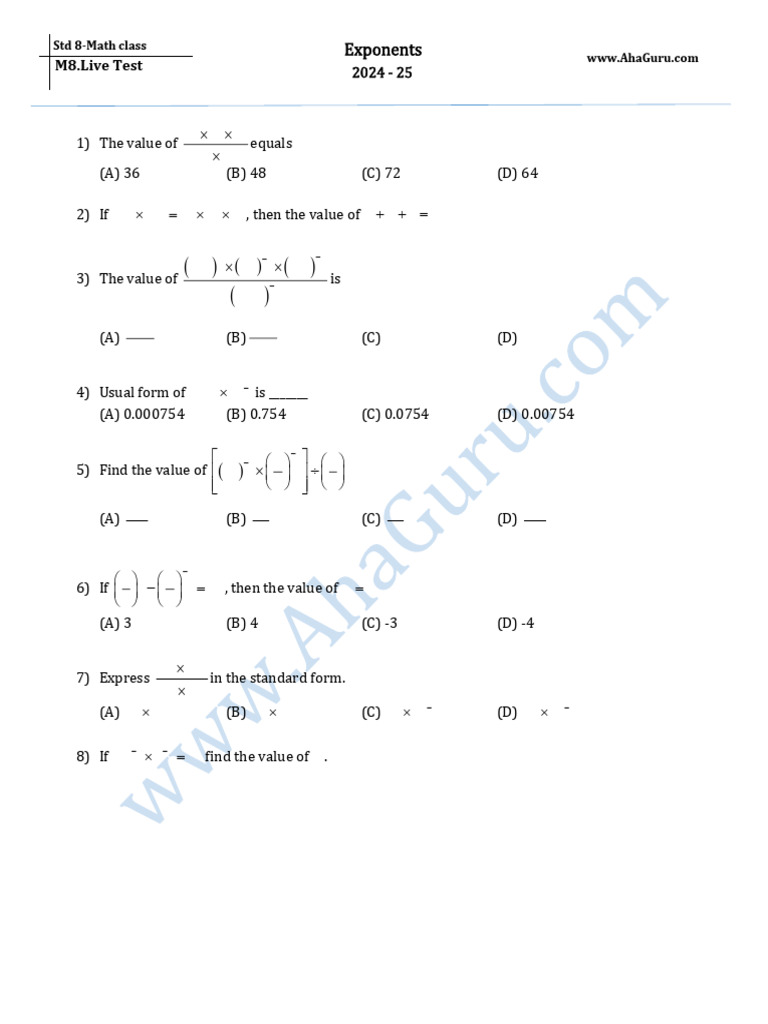 TS008-M8-08Q-Exponents-02Sep24 | PDF