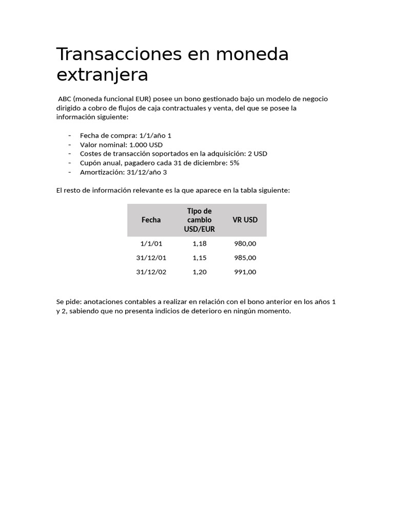 Transacciones en Moneda Extranjera | PDF