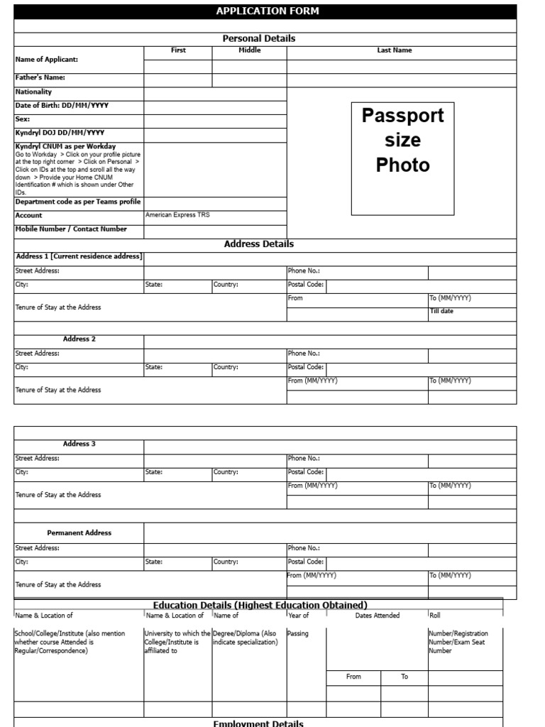 Kyndryl - ODC Application Form - V.3 | PDF