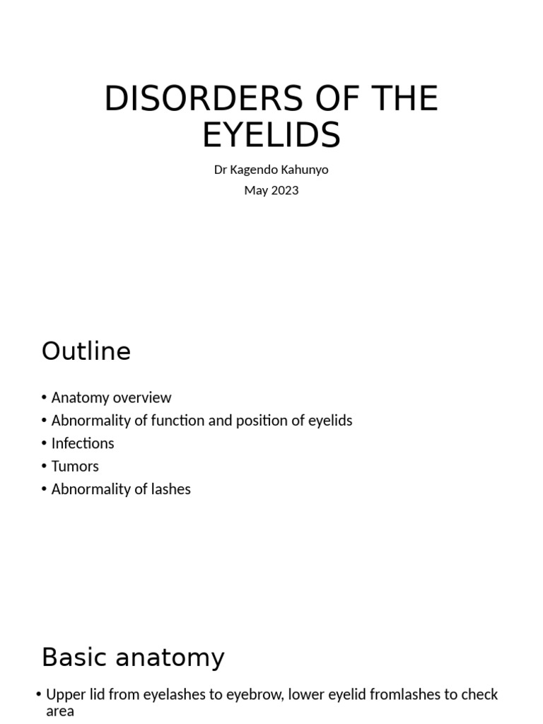 Eyelid Disorders: Anatomy and Conditions | PDF | Diseases And Disorders ...