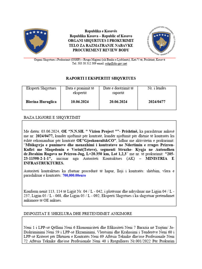 Raporti Ekspertit 2024 0477 | PDF