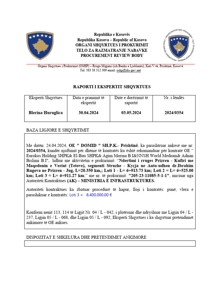 Raporti Ekspertit 2024 0354 | PDF