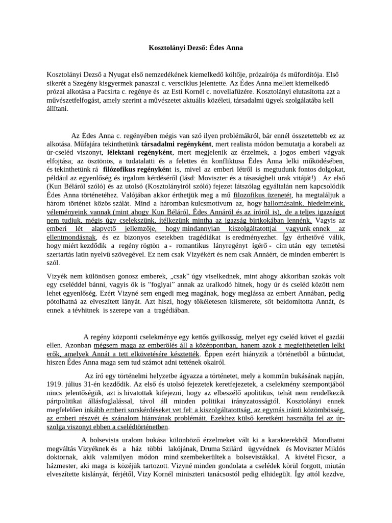 Kosztolányi Dezső - Édes Anna | PDF