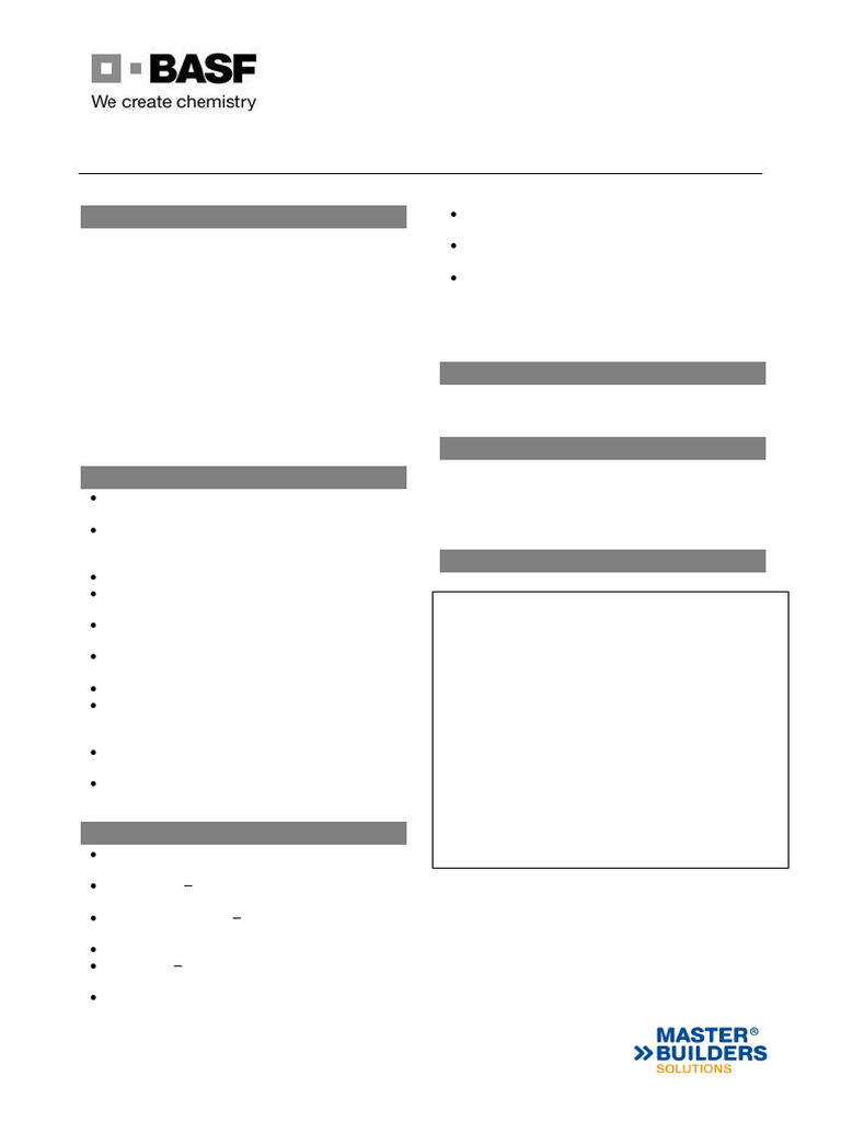 MasterSeal_550 _Formerly known Masterseal 550M | PDF | Concrete | Water