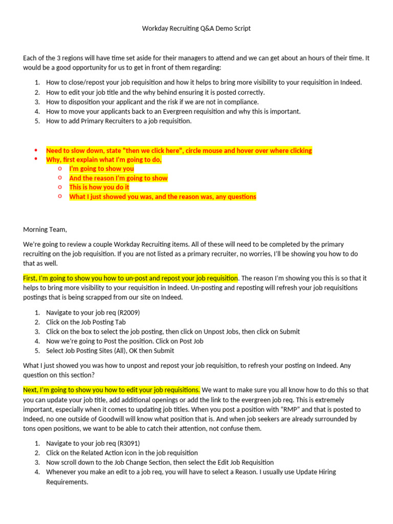 Workday Recruiting Process Overview | PDF