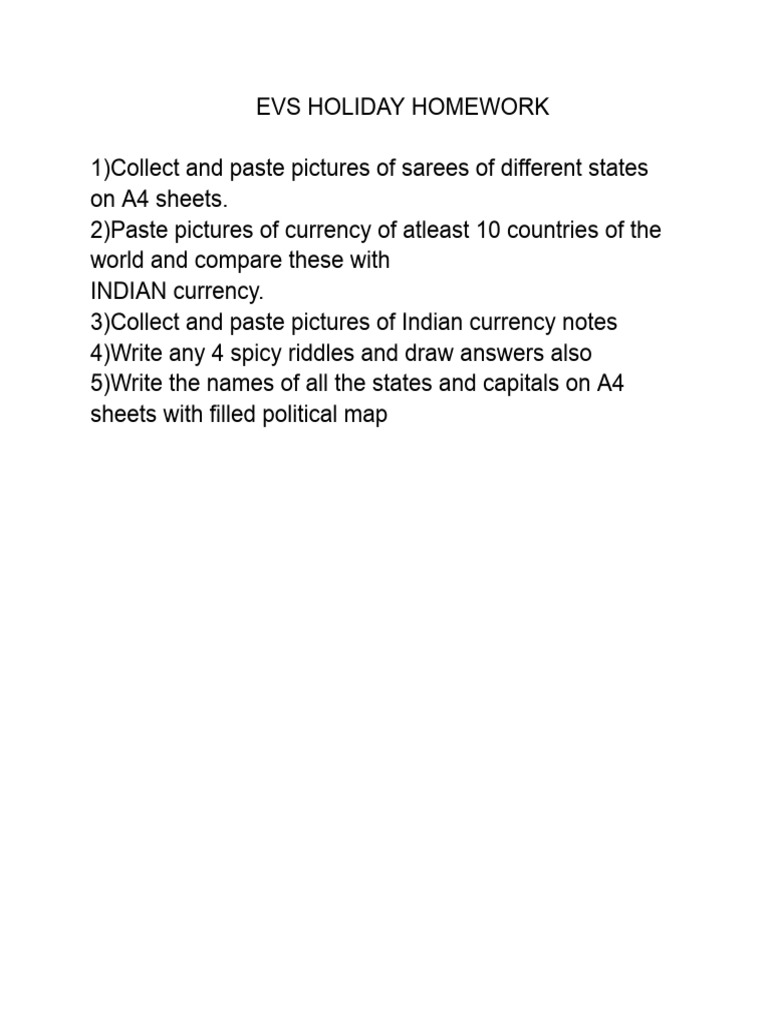 EVS Winter Break Homework. | PDF