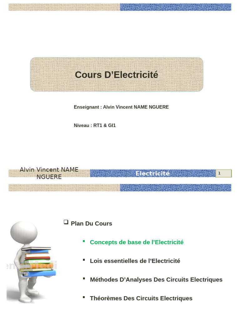 Cours d'Électricité de Base | PDF | Tension électrique | Électricité