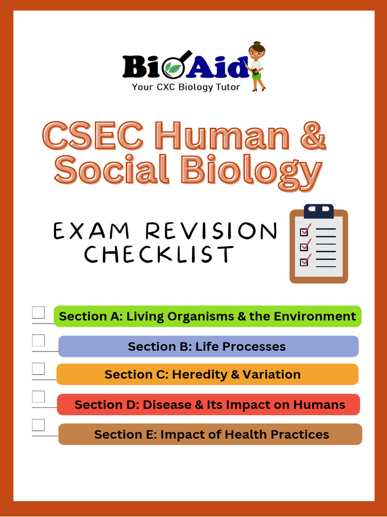 HSB Revision Checklist | PDF | Human Body | Circulatory System