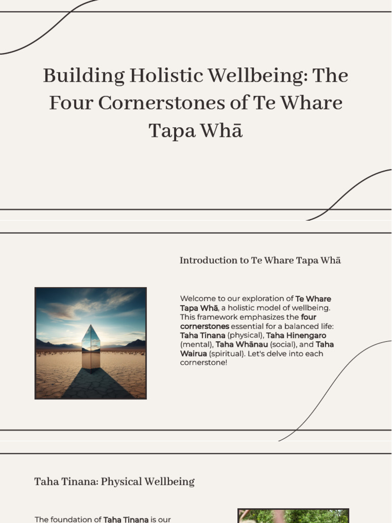 Slidesgo Building Holistic Wellbeing The Four Cornerstones of Te Whare ...