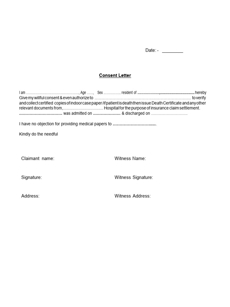 Consent Letter Format | PDF
