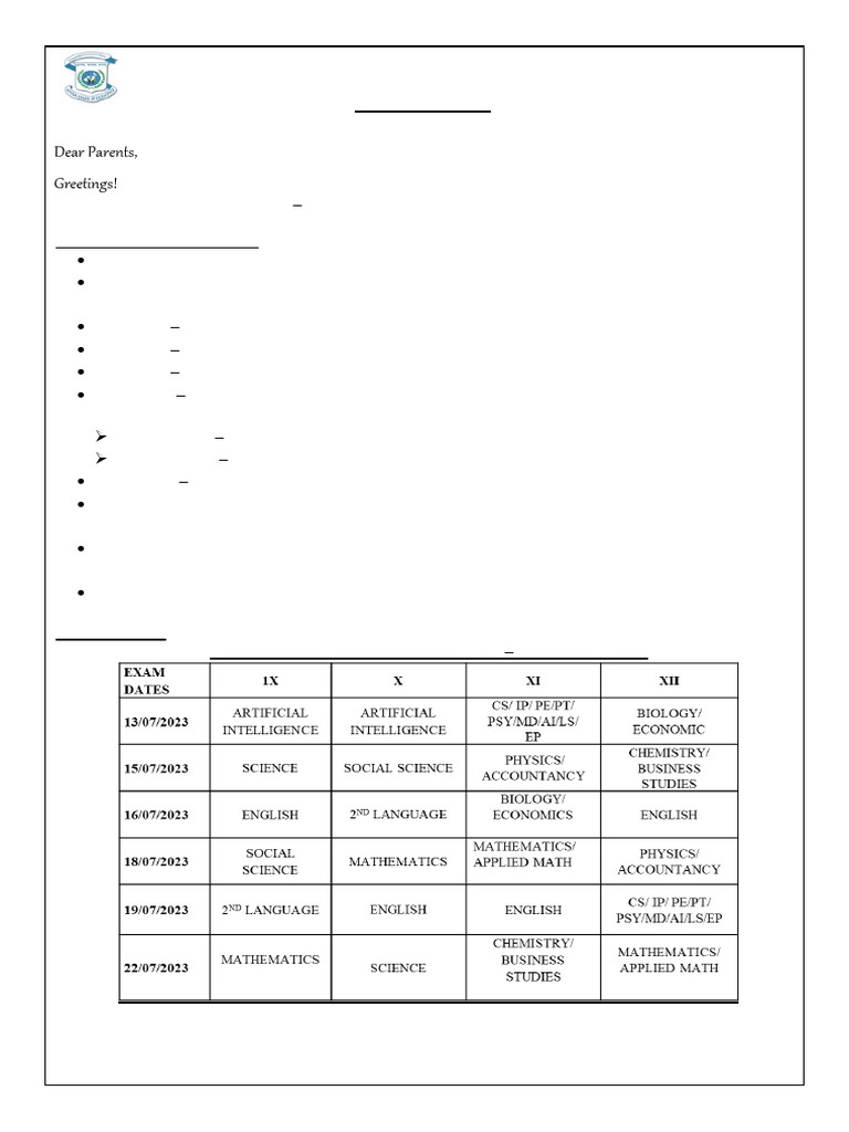 Pre - Mid - Term - Circular | PDF