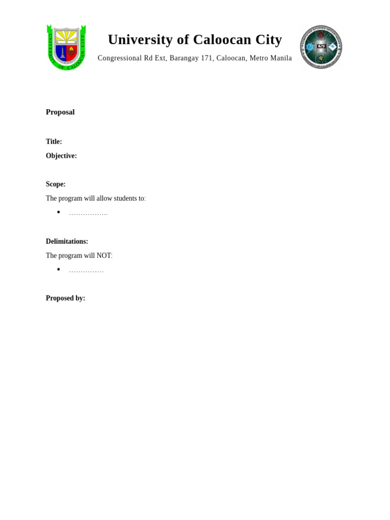 Proposal Format | PDF