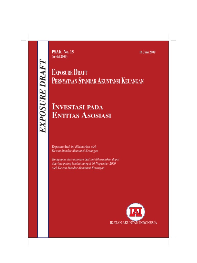 ED PSAK No.15 Revisi 2009 | PDF | Pengelolaan Keuangan & Uang