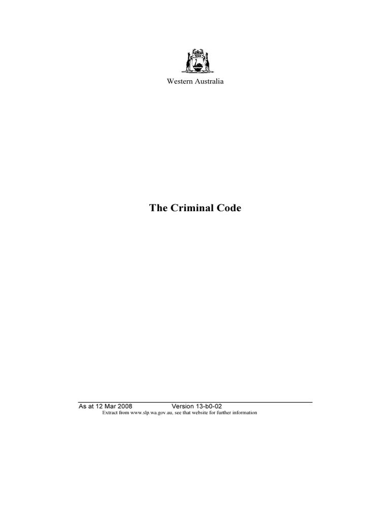 Criminal Code Act Compilation Act 1913 - (13-b0-02) | PDF | Assault ...