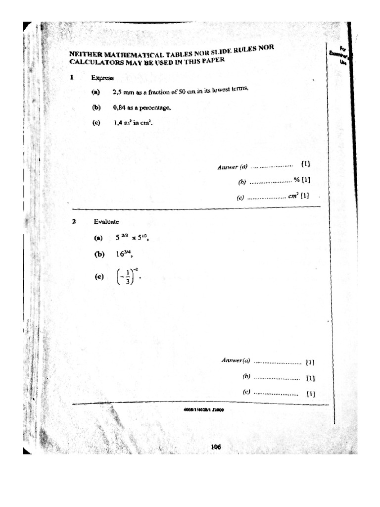 Mat Paper 1 Practice 8 | PDF