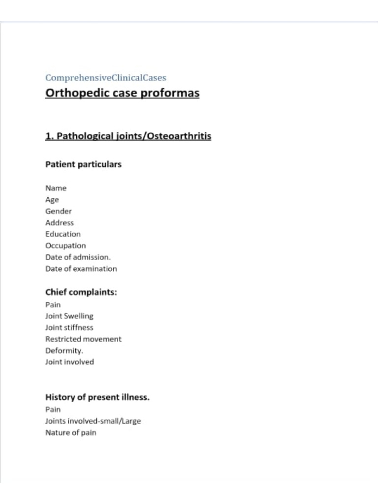 Ortho Proforma | PDF