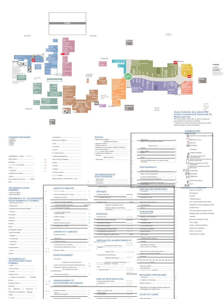Plan du Memorial City Mall | PDF | Commerce de détail
