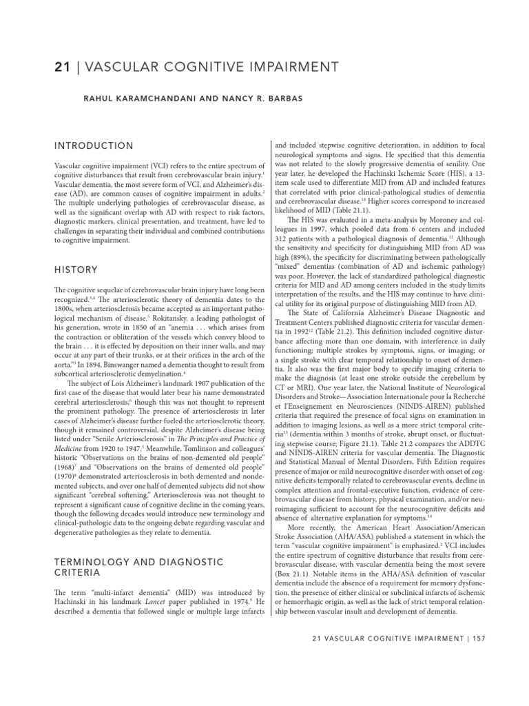 Vascular Cognitive Impairment | PDF | Dementia | Stroke