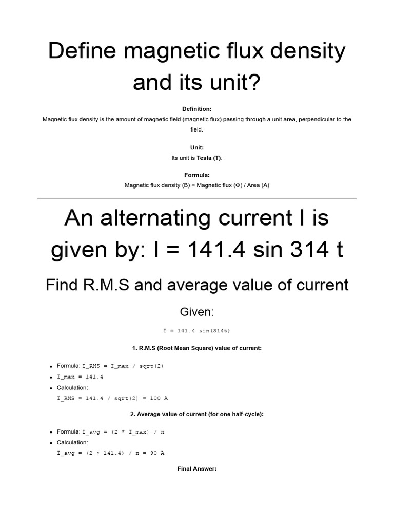 BEEE MSE1 Solution | PDF | Transformer | Inductor