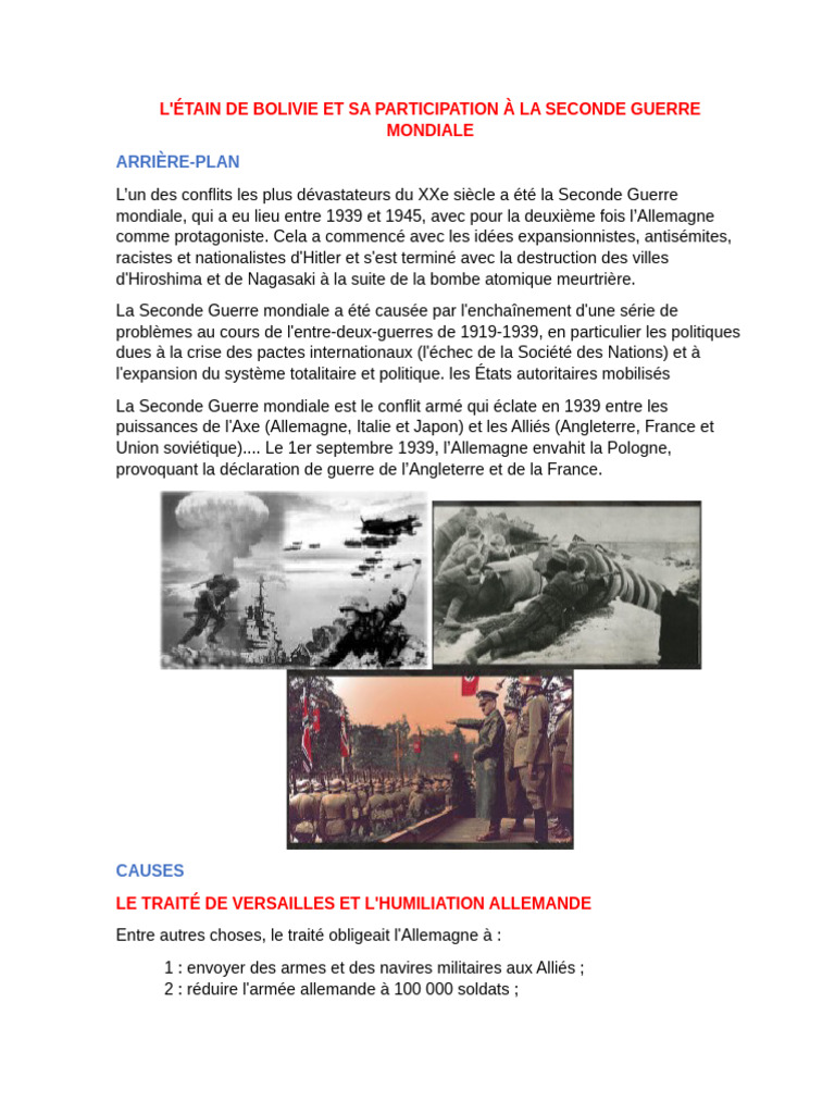L'Étain bolivien et la Seconde Guerre mondiale | PDF | Guerre froide ...