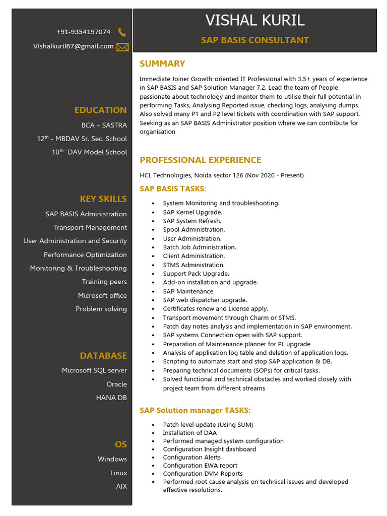 VISHAL_SAPBASIS | PDF | Microsoft Sql Server | Software VISHAL_SAPBASIS | PDF | Microsoft Sql Server | Software