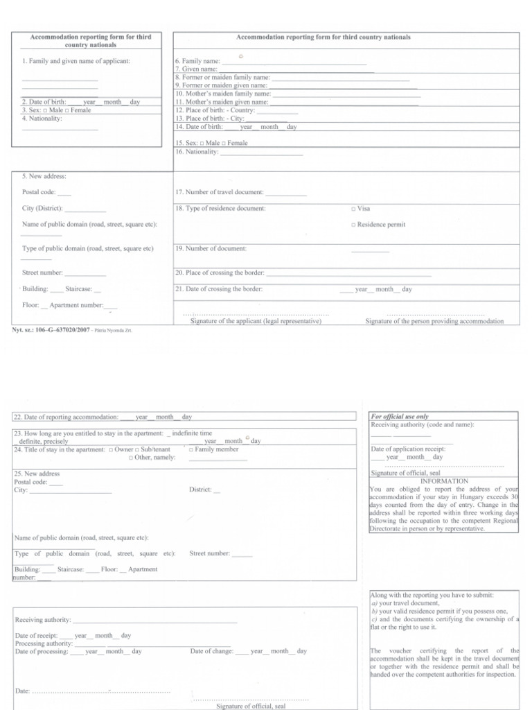 Accommodation Reporting Form | PDF