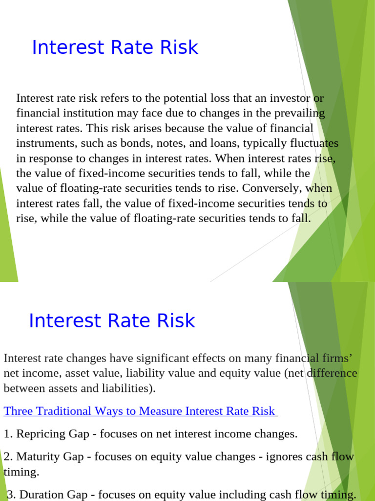 CH 8 Interest Rate Risk in Financial Institutios | PDF | Interest Rates ...