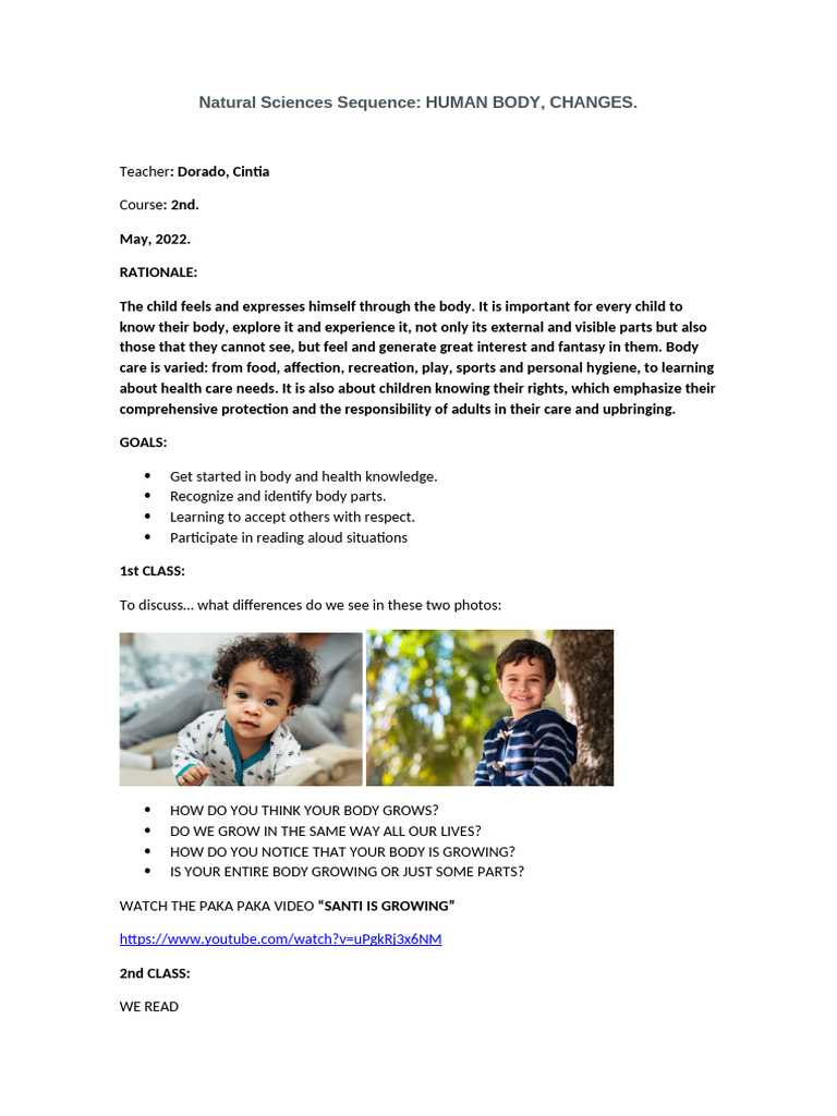 Sequence of Natural Sciences HUMAN BODY | PDF | Communication | Behavior Modification