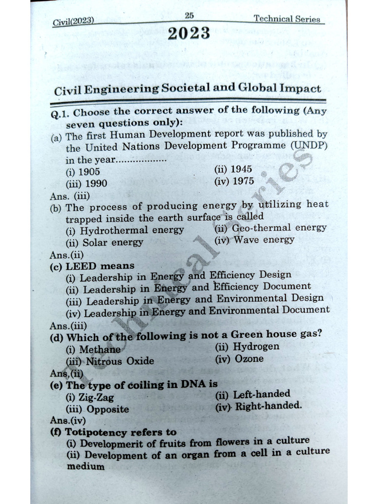 CE Societal and Global Impact PYQ | PDF