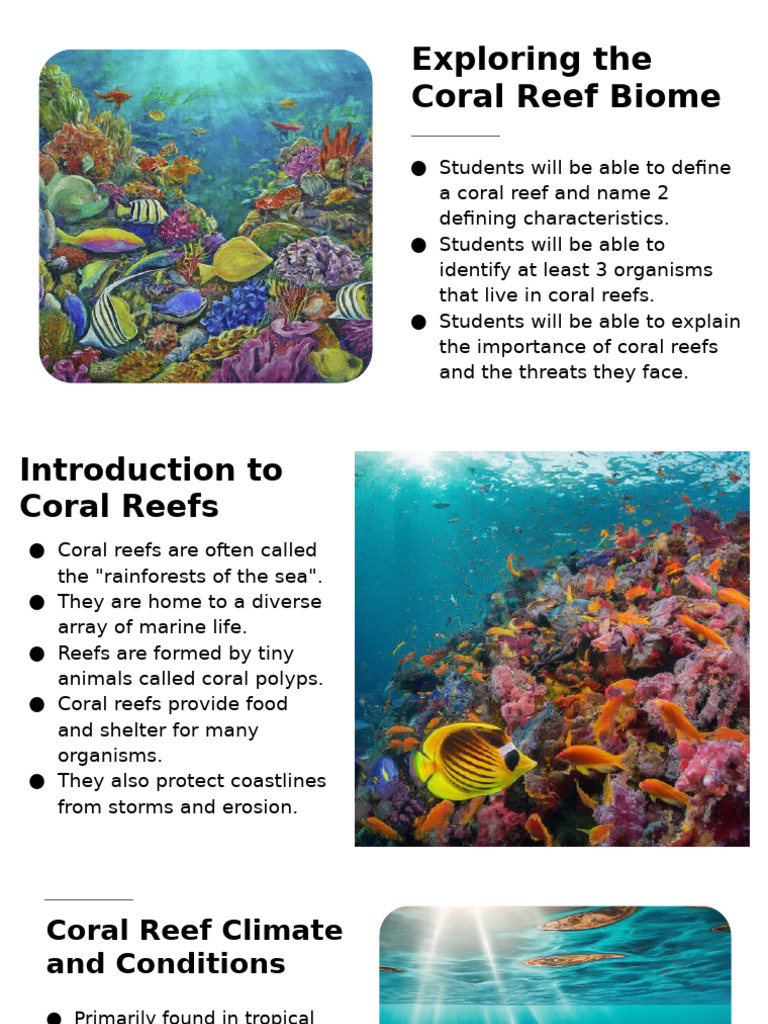 Exploring The Coral Reef Biome | PDF | Coral Reef | Coral
