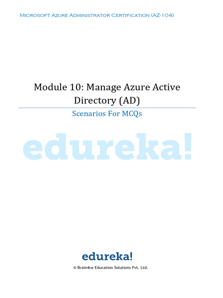 1202 m10 MCQ Scenarios v1 O69 2dsbghw | PDF | User (Computing) | Active Directory