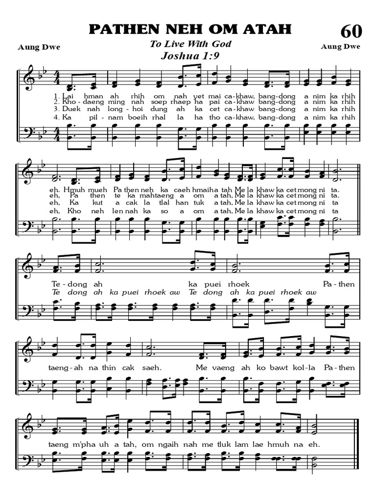 Pathen Neh Om Atah: Joshua 1:9 | PDF