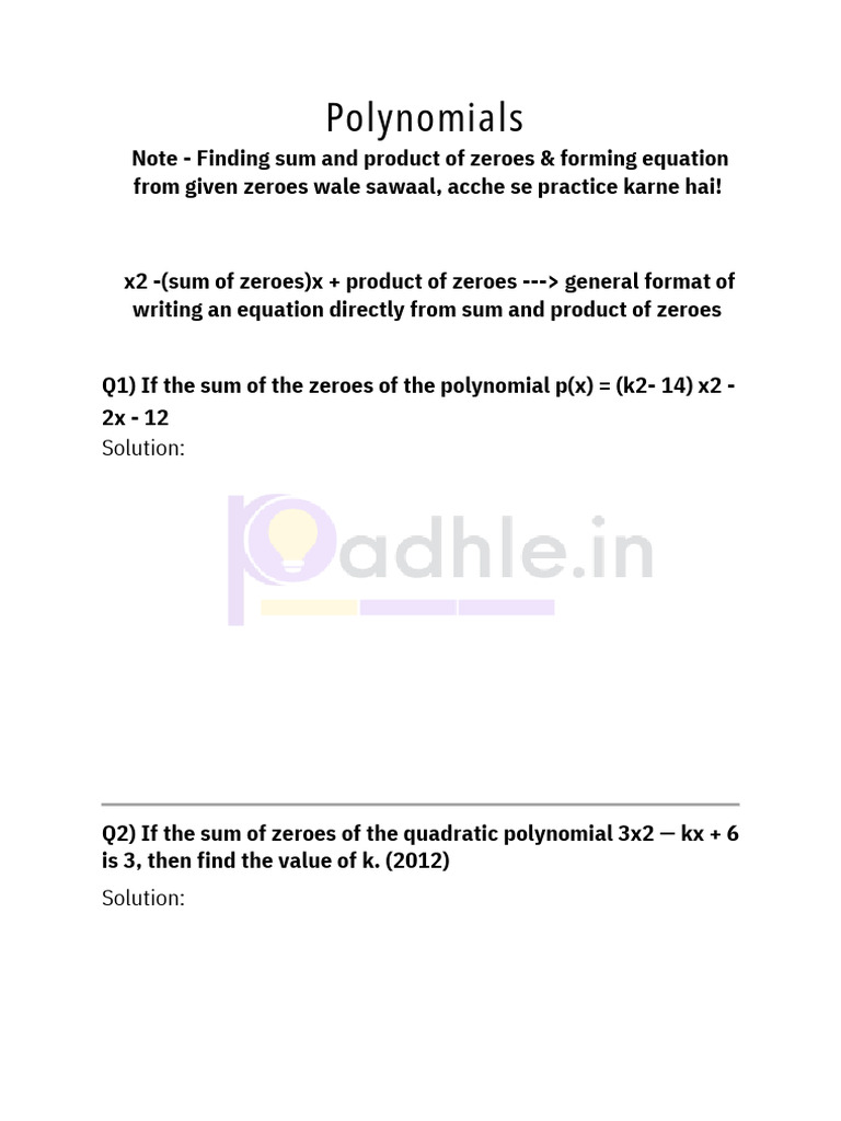Most Repeated Questions Maths Class 10 by Padhle PDF | PDF | Sphere ...
