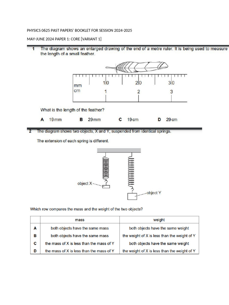 Physics 0625 Past Papers | PDF