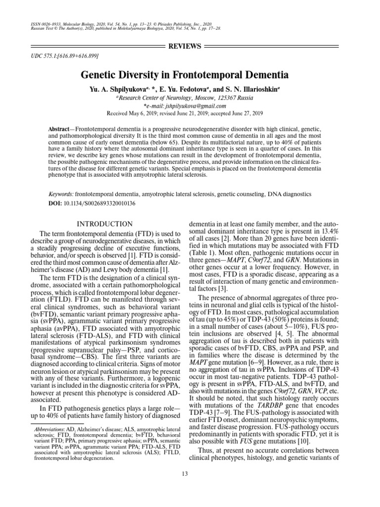 01 FTD Shpilyukova 2020 | PDF | Biochemistry | Chemistry