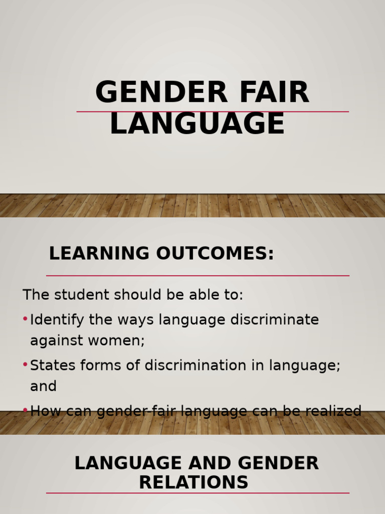 Gender Fair Language Report | PDF | Sexism | Gender Role