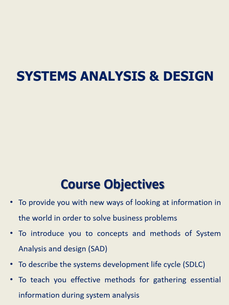 Sysana Lecture 1 Pdf System Analysis
