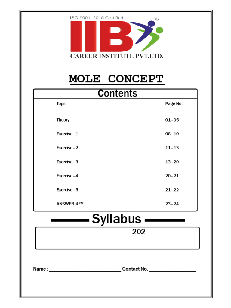 Mole Concept Assignment 16.06.2023 | PDF | Gases | Mole (Unit)