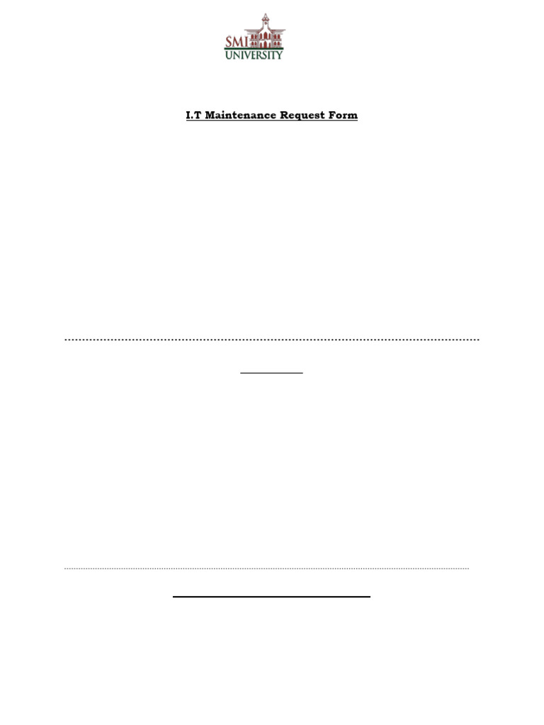 IT Maintenance Request Form | PDF