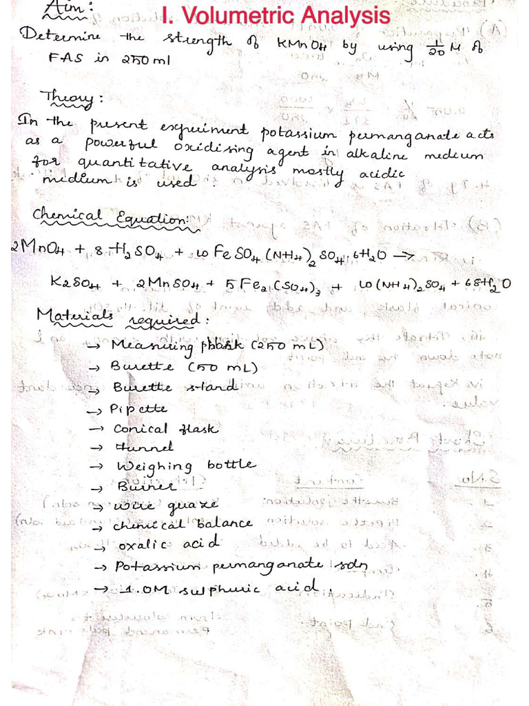 Volumetric Analysis For Writing With Confirm Test | PDF