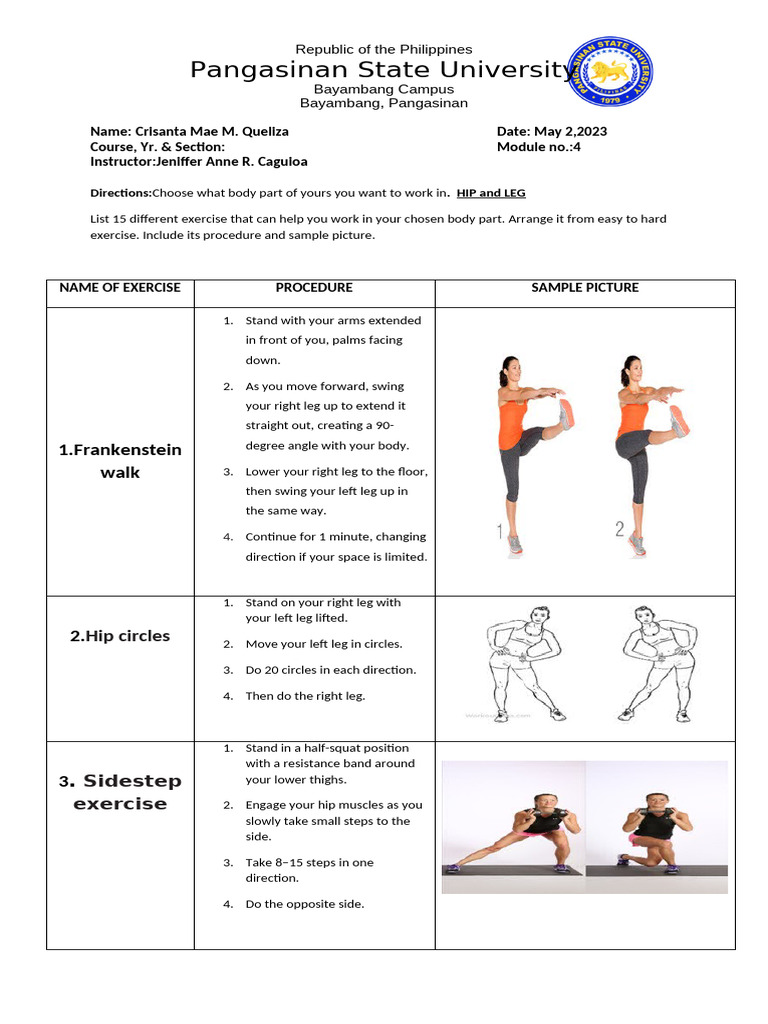 QuelizaCrisanta Mae M.pe 2 Module 4 Activity | PDF | Musculoskeletal System | Limbs (Anatomy)