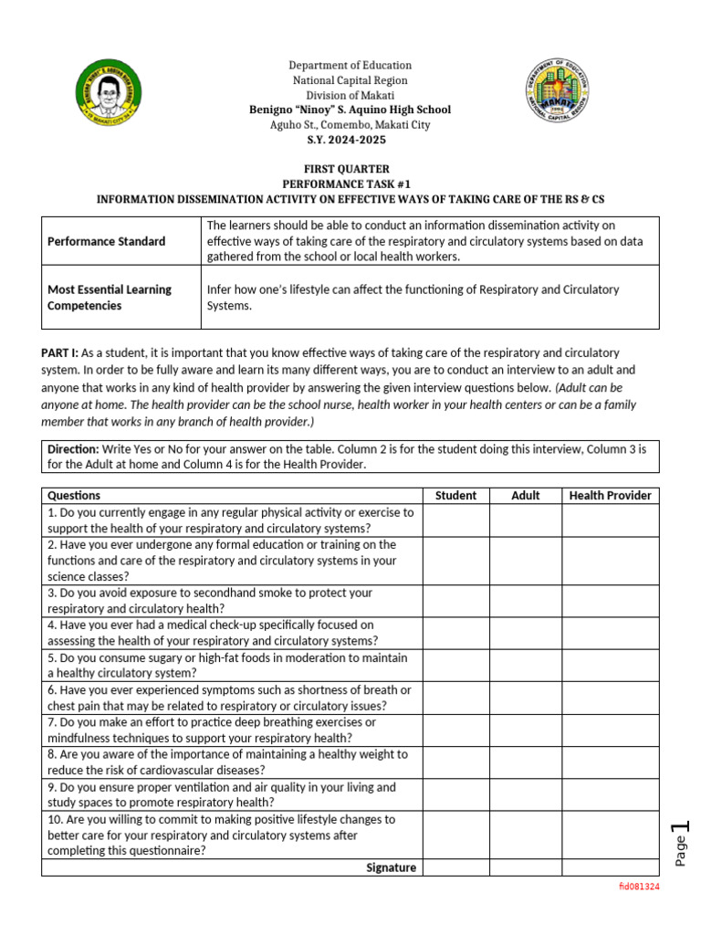 PETA 1 INTERVIEW | PDF | Determinants Of Health