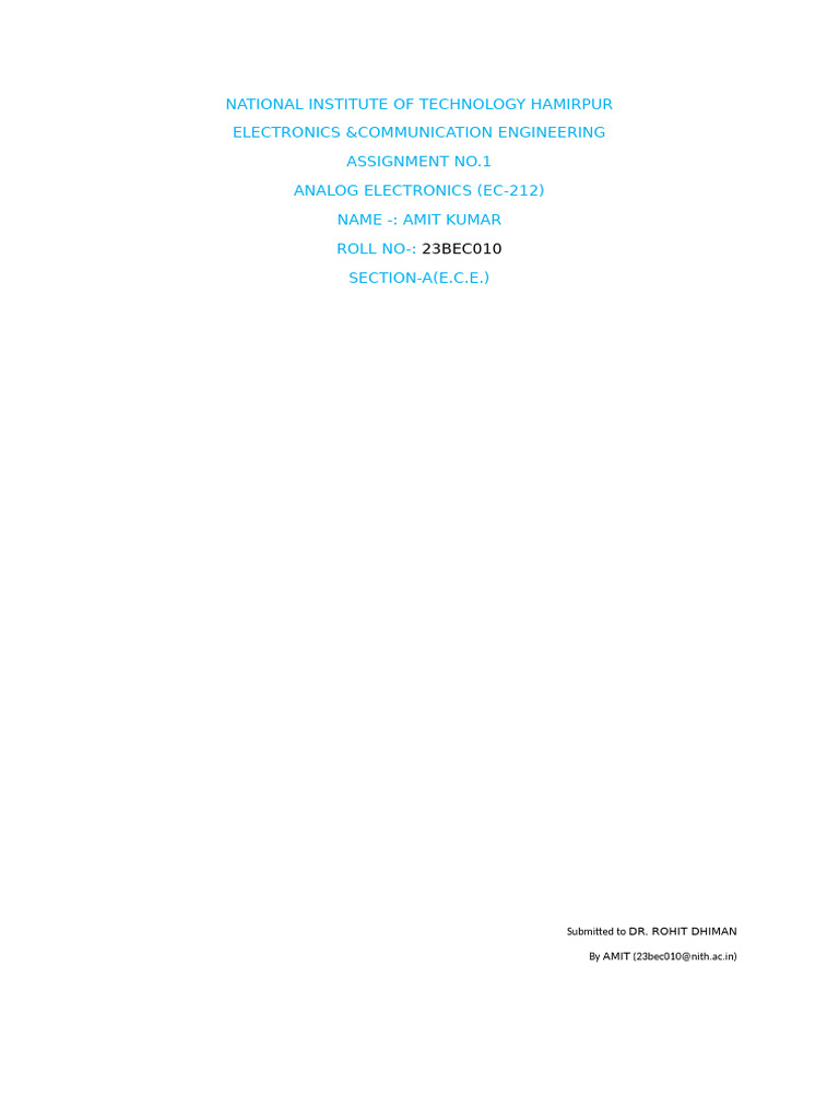 Analog Electronics | PDF