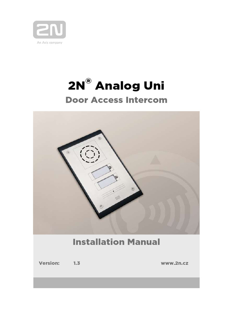 2N Analog Uni Installation Manual EN 1.3 | PDF | Power Supply | Direct ...