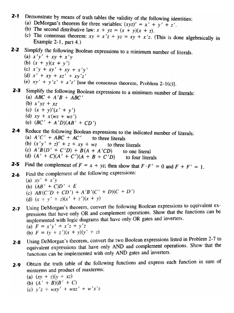 ProblemSet BooleanLogic | PDF