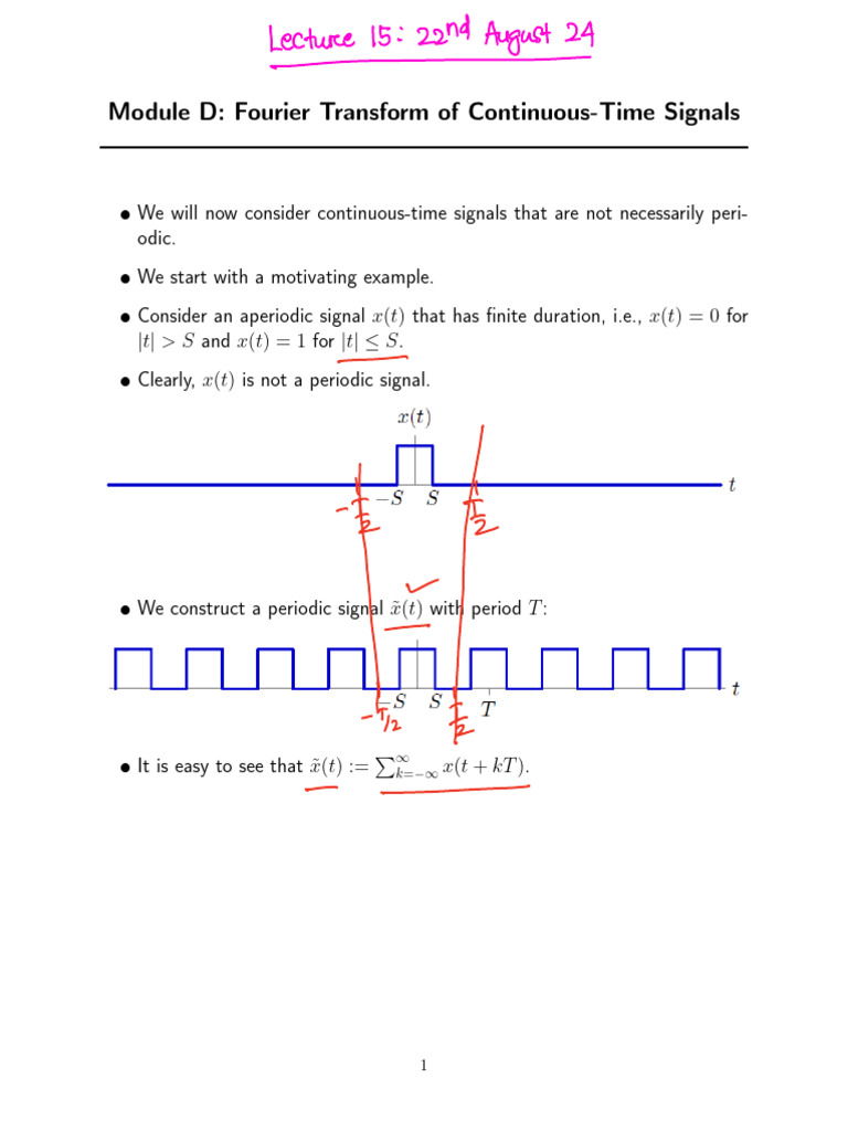 CTFT | PDF | Fourier Transform | Spectral Density